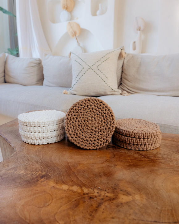 Braided Macrame Coasters Set of 4 – Handcrafted in Bali | Village Thri ...