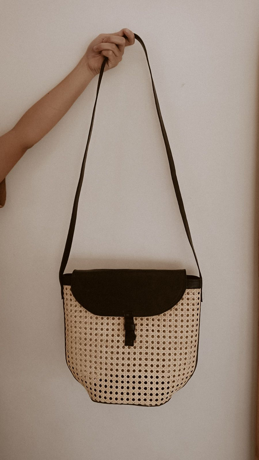 Rumi Leather and Cane Bucket Bag – Artisan Tote Bag | Village Thrive