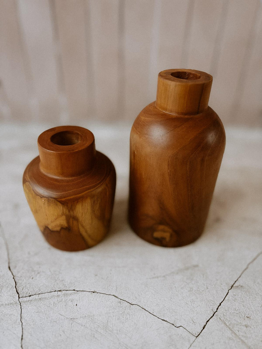Teak Flower Vases — Village Thrive