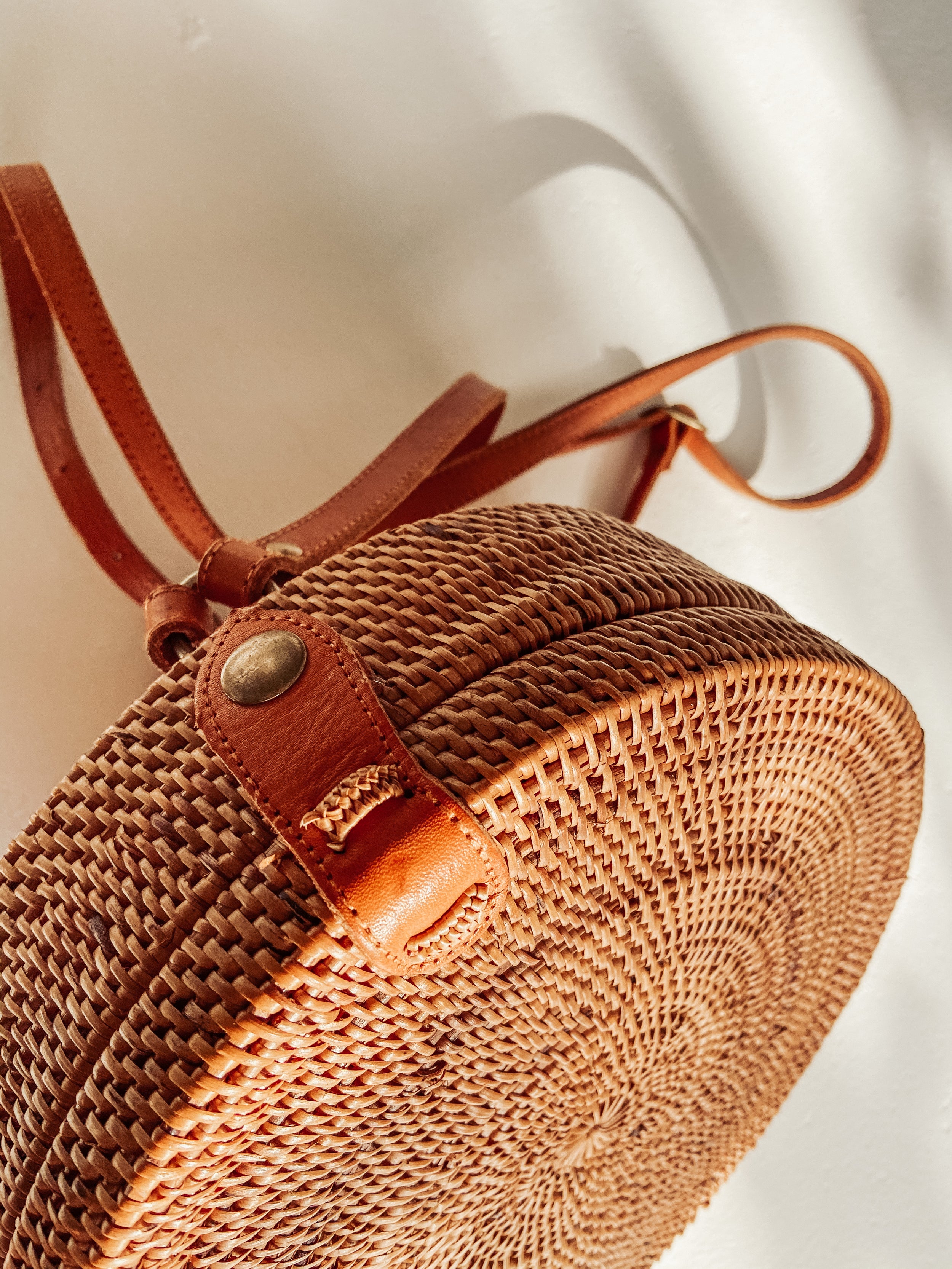 Round Rattan Backpack — Village Thrive