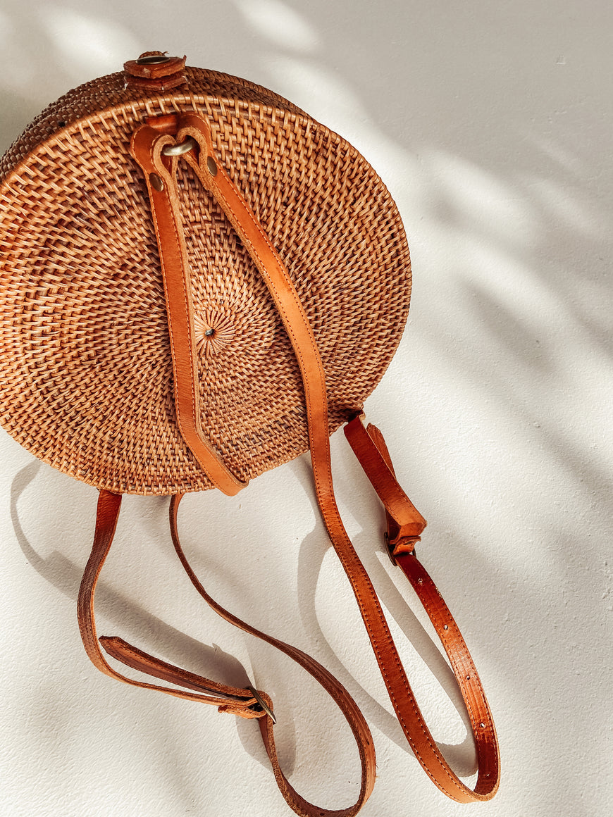 Round Rattan Backpack — Village Thrive